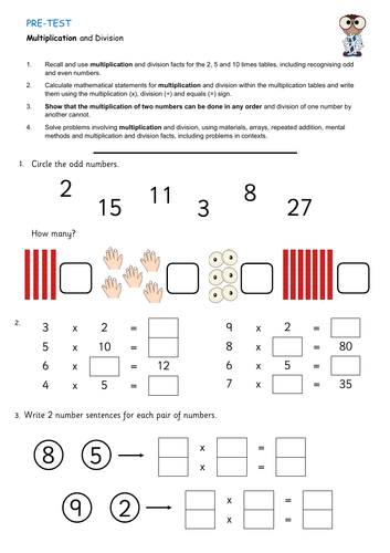Pre and Post Assessments Year 2 Maths Autumn Term | Teaching Resources