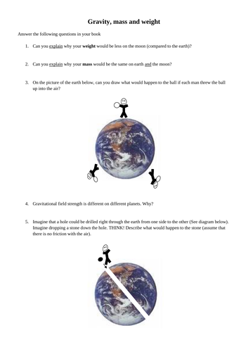Gravity KS3 Activate 1 (new 2016 book) AQA Unit 1 Science 1.2.1 ...