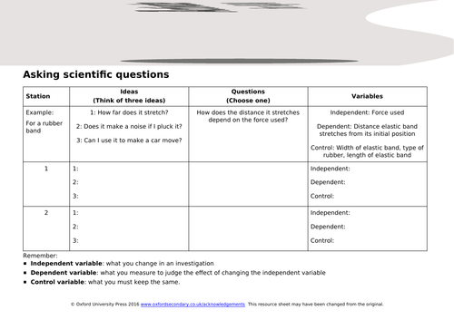 Scientific enquiry, asking scientific questions Activate 1 (new 2016 ...