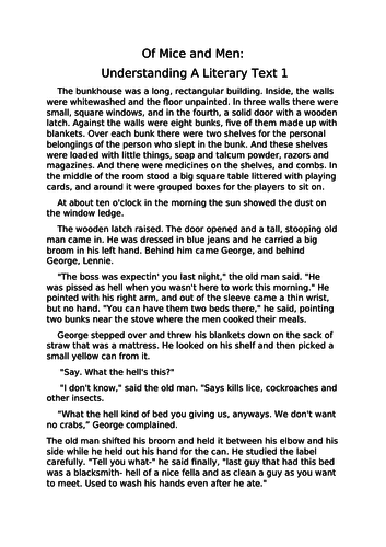 GCSE English Language Revision - Of Mice + Men | Teaching Resources