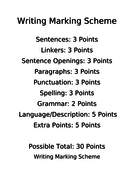 Writing Marking Scheme For Pupil Assessment + Baseline Assessment ...