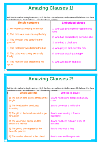 Upper KS2 Relative Clauses with Non Chron Report and Fictional Writing ...