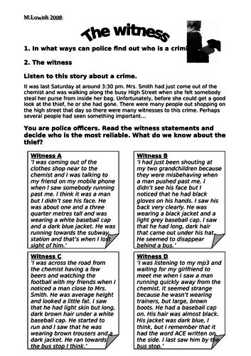 Witness to a Crime | Teaching Resources