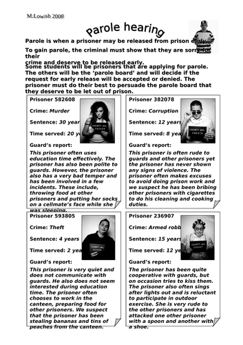 Parole Board | Teaching Resources