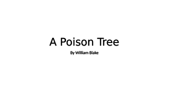 GCSE - English Literature - Conflict Poetry - [A Poison Tree ...