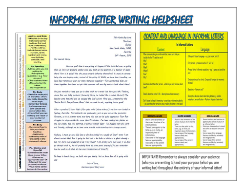 Informal Letter Writing! | Teaching Resources
