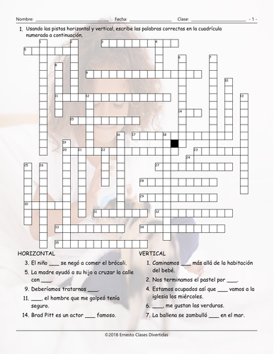 Adverbs Spanish Crossword Puzzle | Teaching Resources