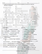 Past Simple Tense with Irregular Verbs Spanish Crossword Puzzle ...