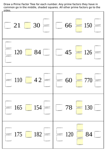 Prime Factor Tree puzzle | Teaching Resources