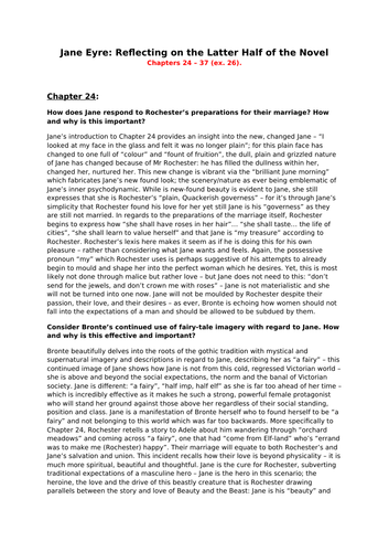 Jane Eyre A*/Grade 9 Level Reflections on Chapters 24 to 37 | Teaching ...