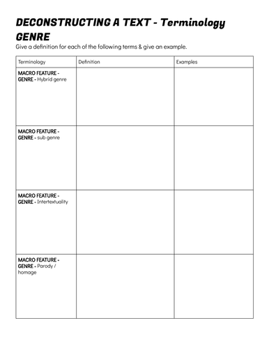 ANALYSING MOVING IMAGE | Textual Analysis WORKSHEETS | Teaching Resources