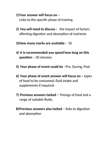 BTEC Sport & Exercise Science Unit 13 Nutrition for Sport & Exercise ...