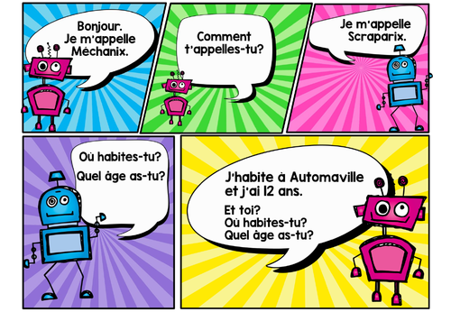 French Comic Strip Greetings Dialogue | Teaching Resources
