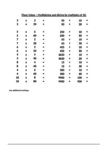 Place value - multiples of 10 | Teaching Resources