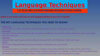 Language Techniques PowerPoint | Teaching Resources