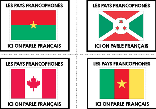 FRENCH-SPEAKING COUNTRIES CAPITALS FLAGS CARDS | Teaching Resources