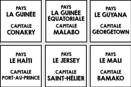 FRENCH-SPEAKING COUNTRIES CARDS | Teaching Resources