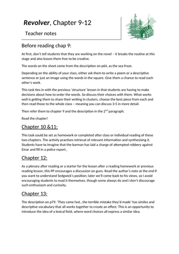 Revolver by Marcus Sedgwick; Chpts 9-13 | Teaching Resources