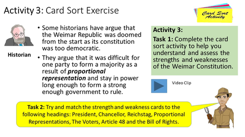 Card Sort: Weimar Constitution's Strengths & Weaknesses | Teaching ...