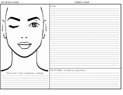 MAKEUP | Practical Applications Face Charts | Teaching Resources