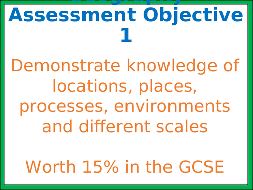 Edexcel B 9-1 Geography GCSE Assessment Objectives poster | Teaching ...