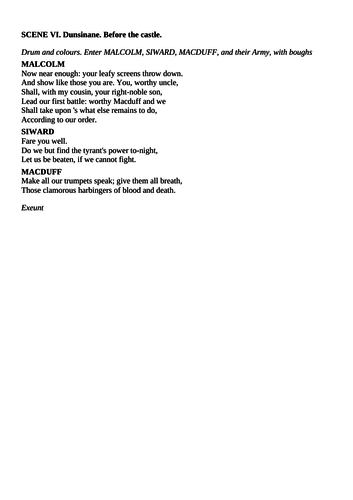 Act 5 Scene 6, 7, 8 and 9 Macbeth GCSE English Literature 9-1 ...