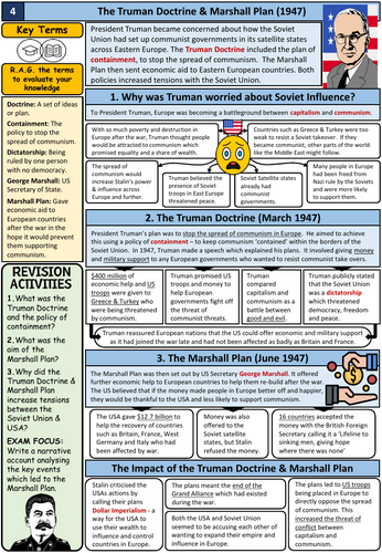 Truman Doctrine & Marshall Plan - Cold War - GCSE History Edexcel ...