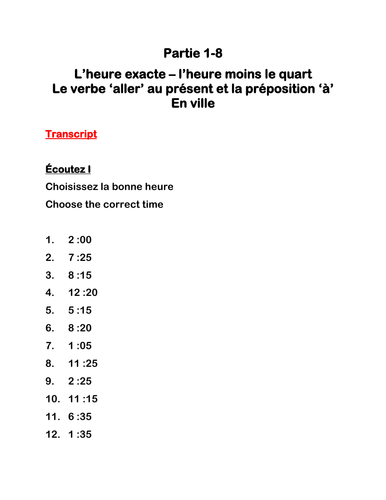 French for Adults: Beginners: Part 8: Time: Quarter to the hour, the ...
