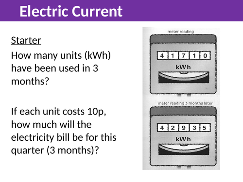 Cost of Electricity WJEC 3.4 Unit of Work | Teaching Resources