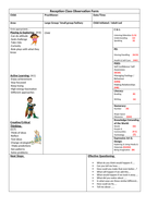 EYFS Observation Form + Characteristics Of Effective Learning - Early ...