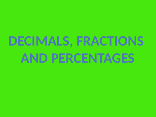 Converting between fractions, decimals and percentages - Tick or trash ...