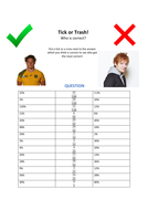 Converting between fractions, decimals and percentages - Tick or trash ...