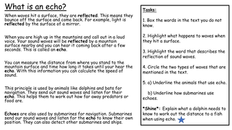 Active reading exercise: What is an echo? | Teaching Resources