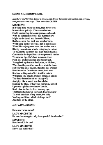 Macbeth Scheme of Work GCSE | Teaching Resources