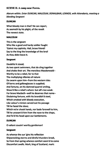 Macbeth Scheme of Work GCSE | Teaching Resources