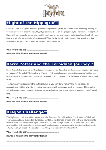 KS3 Theme Park Scheme of Learning/Work- Formal Persuasive writing ...