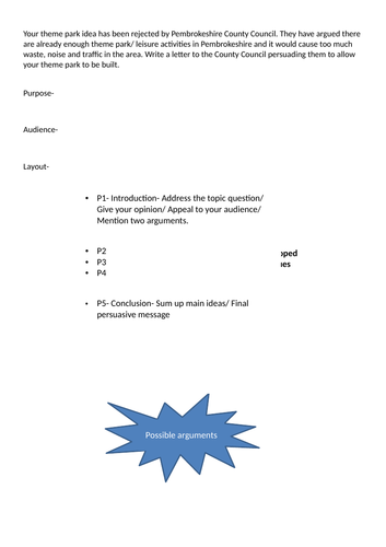 KS3 Theme Park Scheme of Learning/Work- Formal Persuasive writing ...