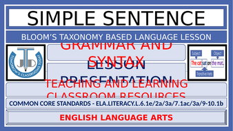 SIMPLE SENTENCE STRUCTURE: POWERPOINT PRESENTATION - 22 SLIDES ...