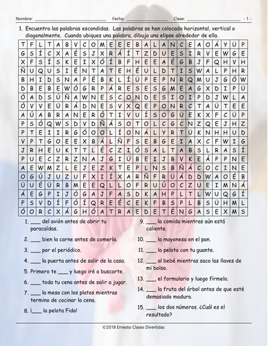 Imperative Verbs Spanish Word Search Worksheet | Teaching Resources