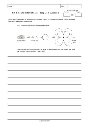 KS4 GCSE Physics AQA P16 2 The Life History of a Star Lesson Bundle ...