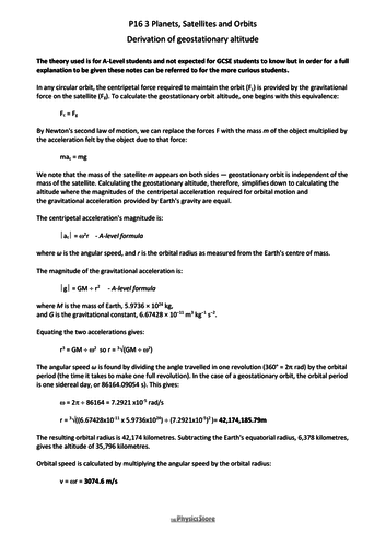 KS4 GCSE Physics AQA P16 3 Planets Satellites and Orbits Lesson Bundle ... KS4 GCSE Physics AQA P16 3 Planets Satellites and Orbits Lesson Bundle ...