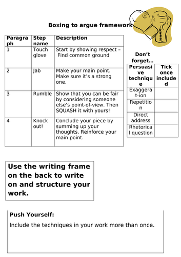 Writing to argue | Teaching Resources
