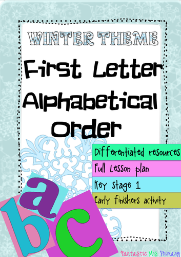 Winter Theme- First letterAlphabetical Order | Teaching Resources