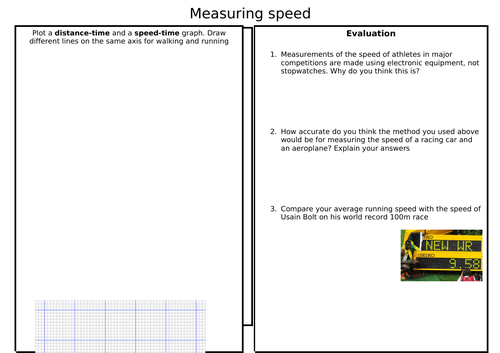 IGCSE Measuring speed practical - Forces and Motion - Movement and ...