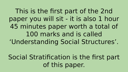 Eduqas GCSE Social Stratification exam technique and mock exam ...
