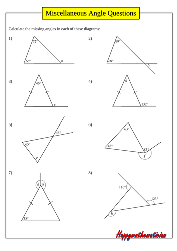 All About Angles Up To GCSE Grade 5 - With Answers | Teaching Resources