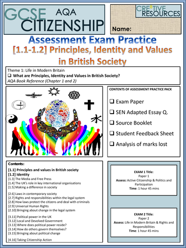 9-1 Citizenship AQA GCSE Exam Assessment: Principles, Identity and ...