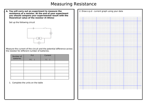 IGCSE Resistance measurement investigation - Electricity | Teaching ...