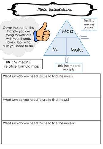 Mole Calculations | Teaching Resources