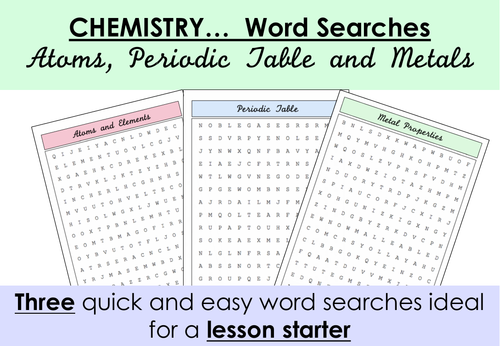 Chemistry Word Search | Teaching Resources